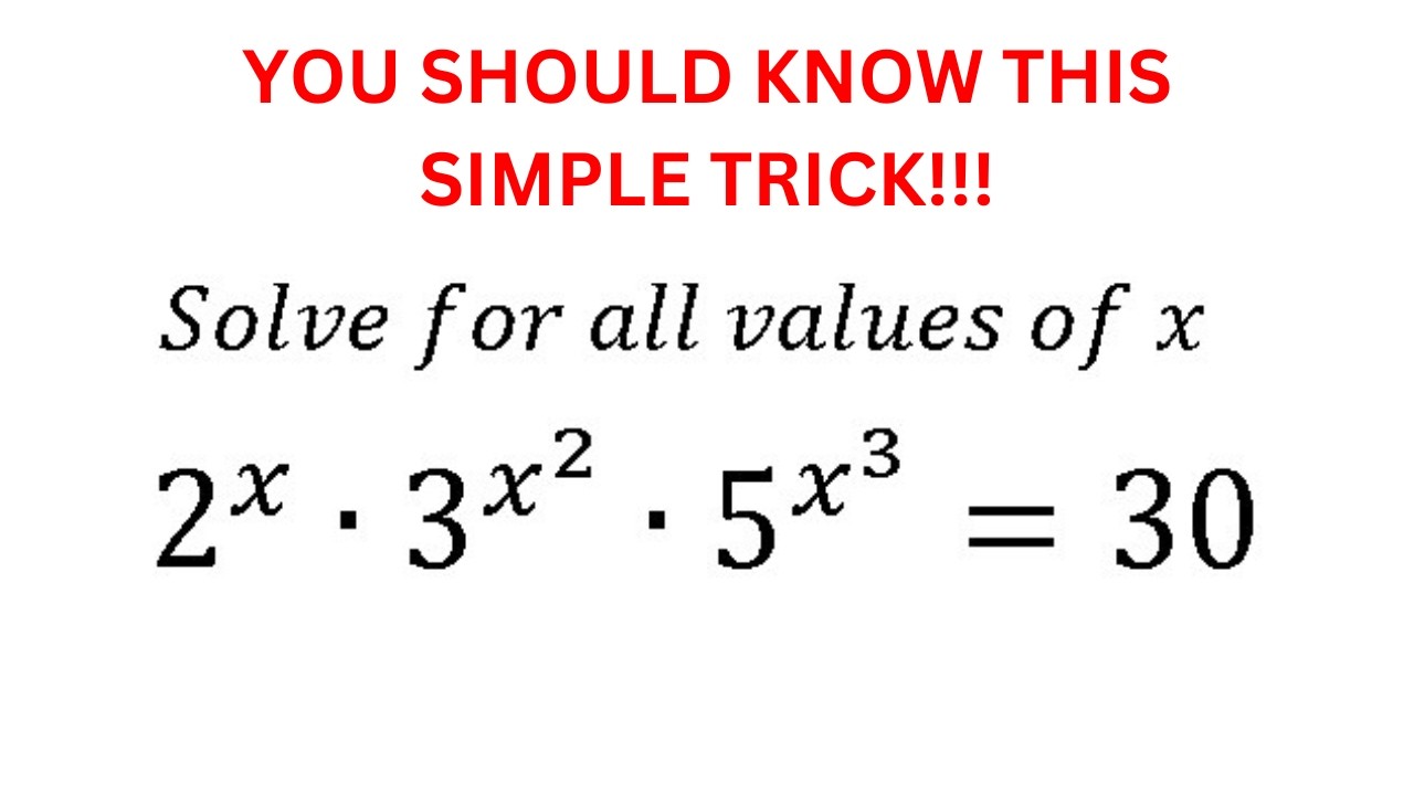 A very nice cubic exponential equation | Algebra | Simple trick to ...