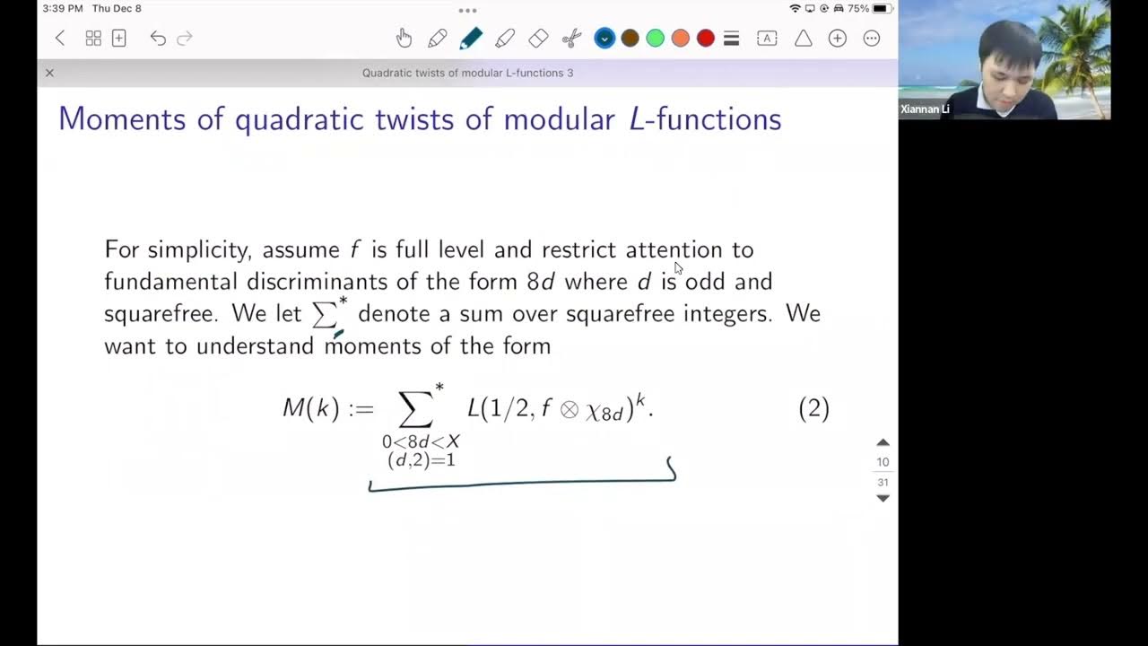 Quadratic Twists of Modular L-Functions - Xiannan Li - YouTube