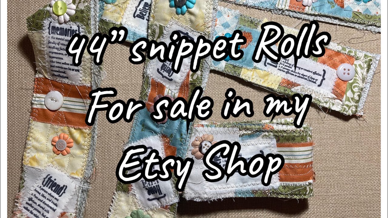44” Fabric Snippet rolls share~For Sale in my Etsy Shop - YouTube