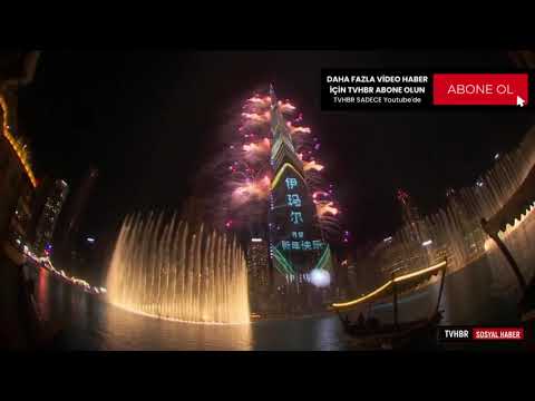 2021 Dubai yılbaşı yeni yıl havai fişek gösterileri. Dubai 2021