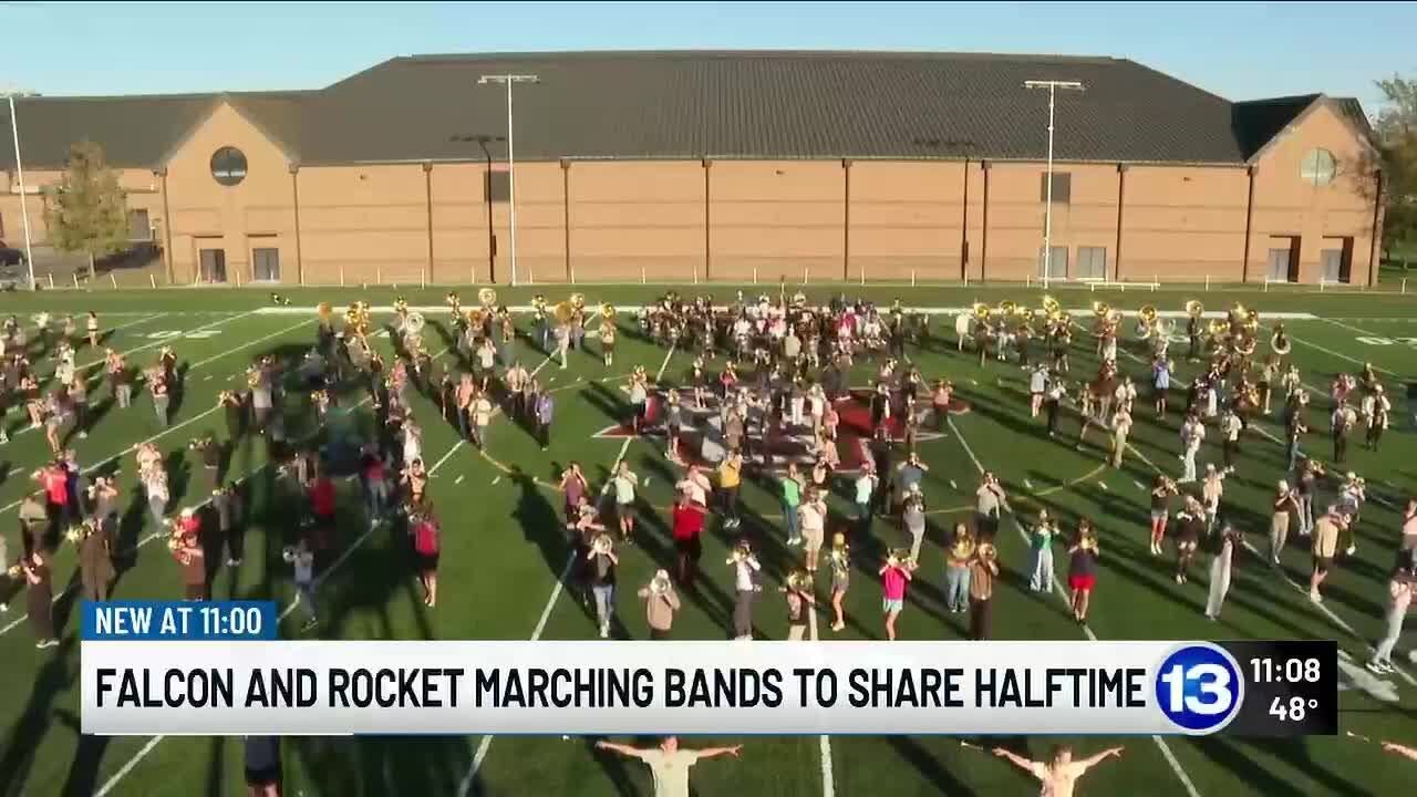 Falcon and Rocket marching bands to share halftime - YouTube