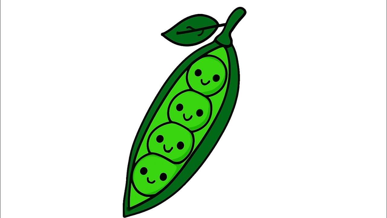 How to Draw Cute Peas in a Pod | Easy Drawing for Kids - YouTube