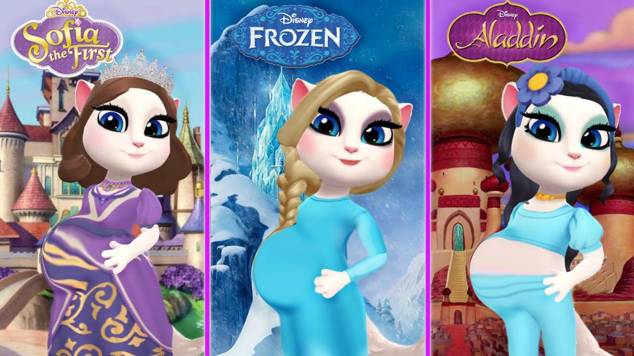 Disney Princesses Pregnant || Sofia // Elsa // Jasmin // My Talking Angela 2 - YouTube