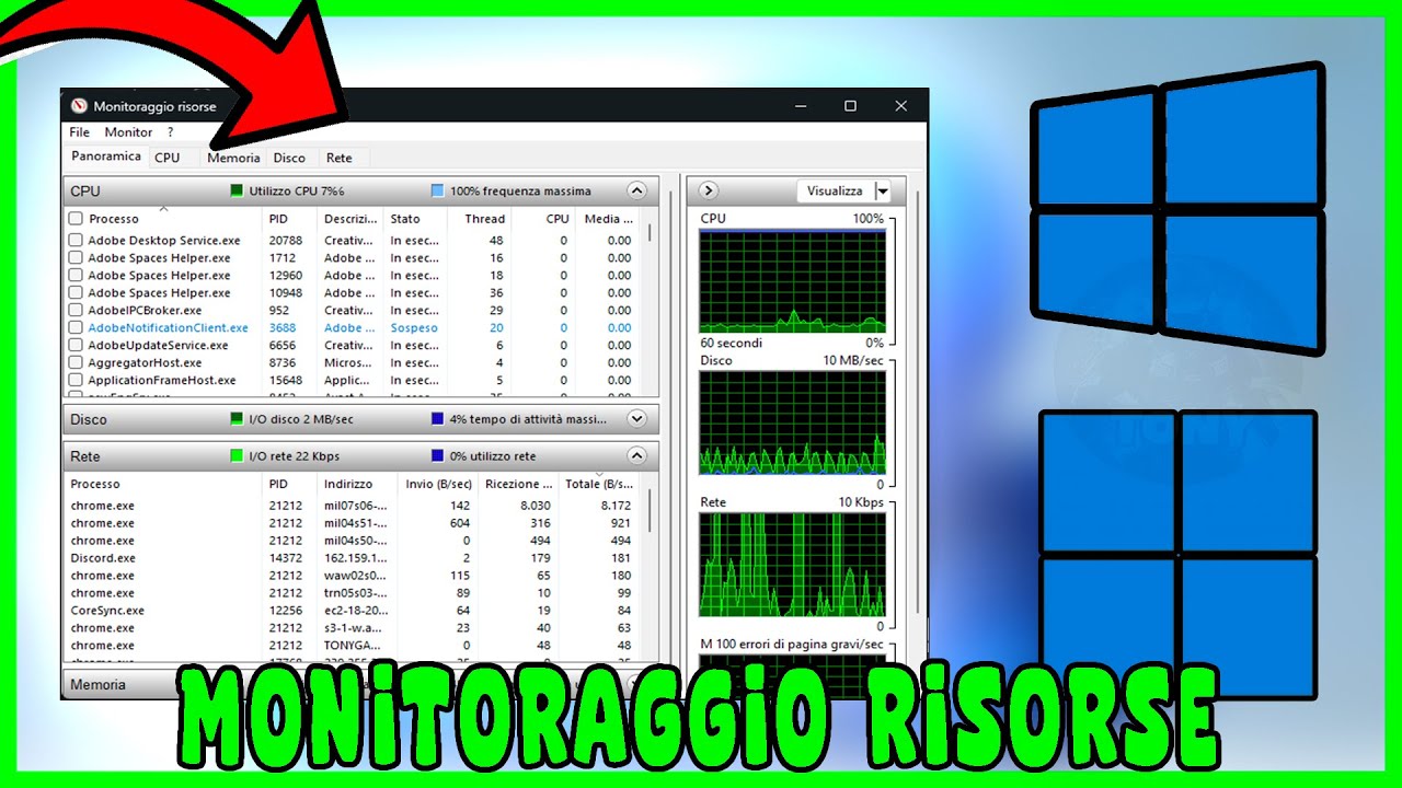 Come aprire il monitoraggio risorse su Windows 10 e 11 - TUTORIAL 2023 ...