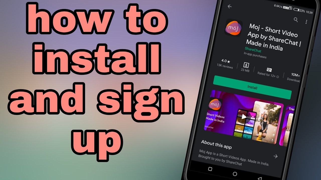How to install Moj App and | how to sign up |in తెలుగు - YouTube