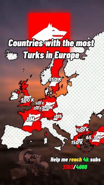 Countries with the most Turks in Europe #geography #history #map # ...