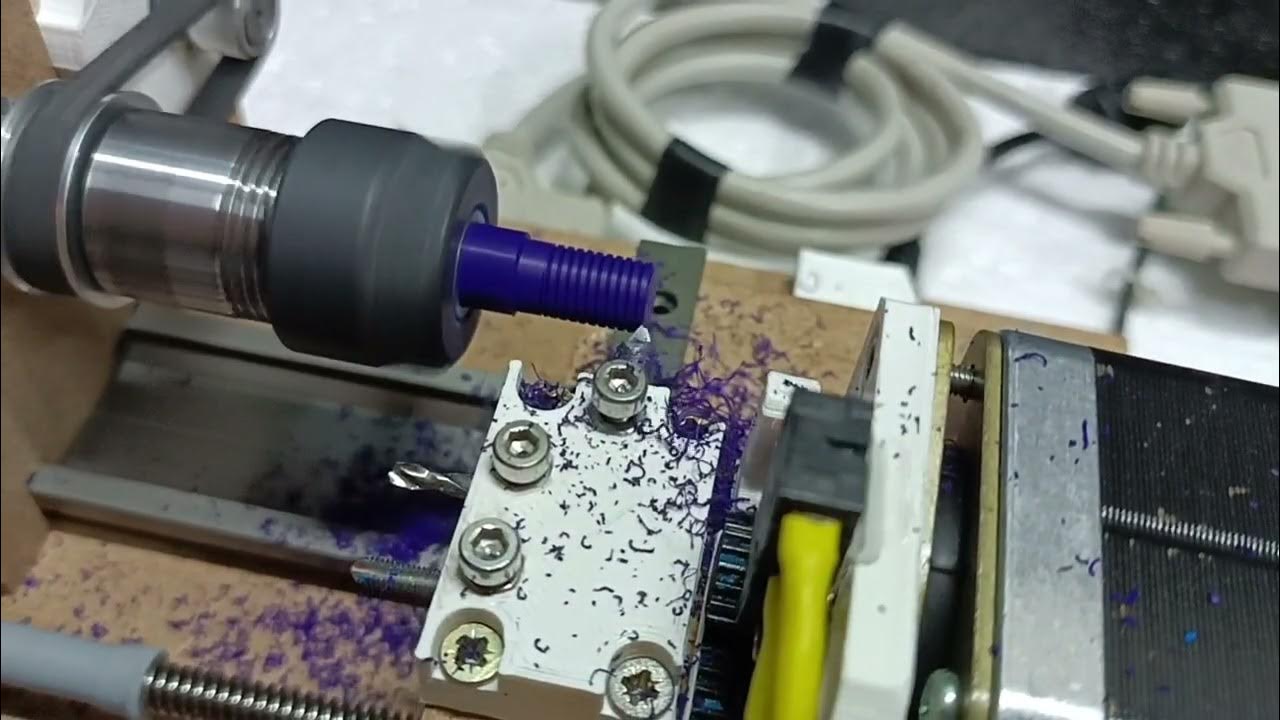 Miniature CNC Lathe LinuxCNC ethernet raspberry pi - YouTube