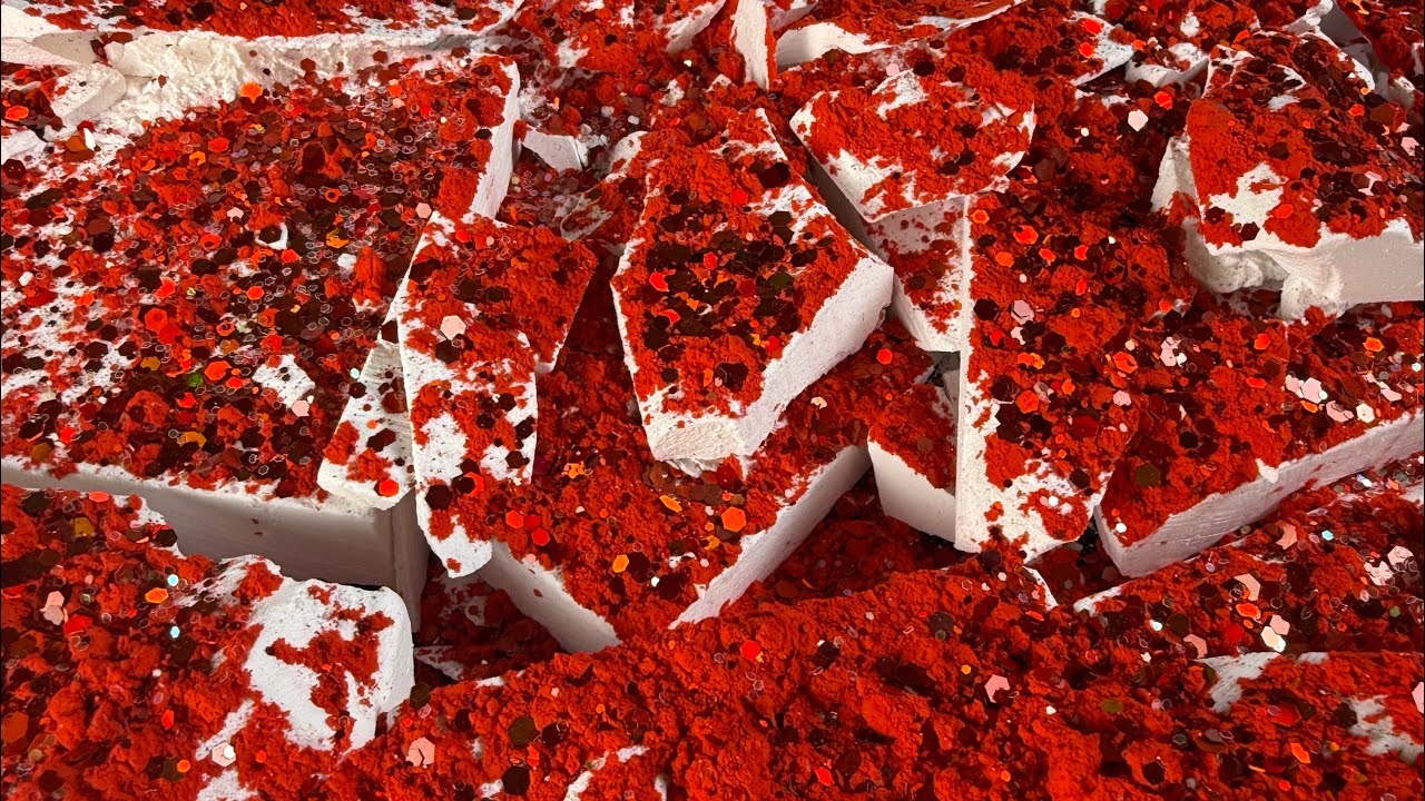 CRIMSON CHAOS 💥 | Super Crunchy Chalk Explosion with Red Pigment ...