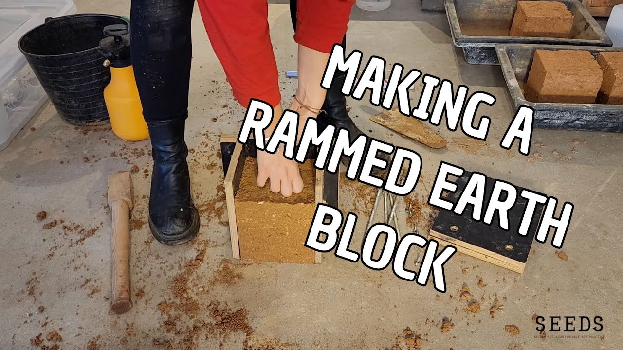 Making a rammed earth block - YouTube