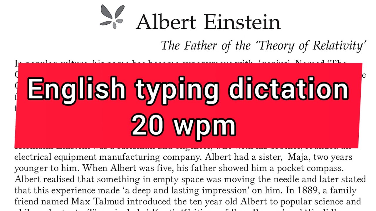 english dictation 20 wpm | typing paragraph for practice | english ...