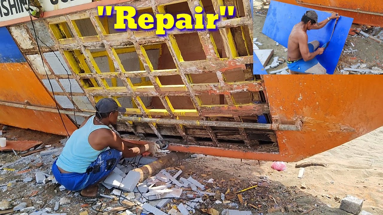 Pag Rerepair ng bangkang pang Pacific #atorfishingtv - YouTube