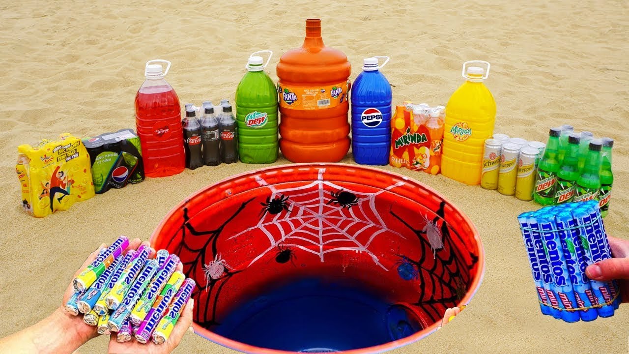 Experiment: Giant Fanta & Pepsi, Mirinda, Mtn Dew, Sprite, Coca Cola vs ...