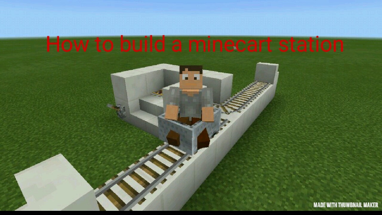 How to make a minecart station in Mcpe - YouTube