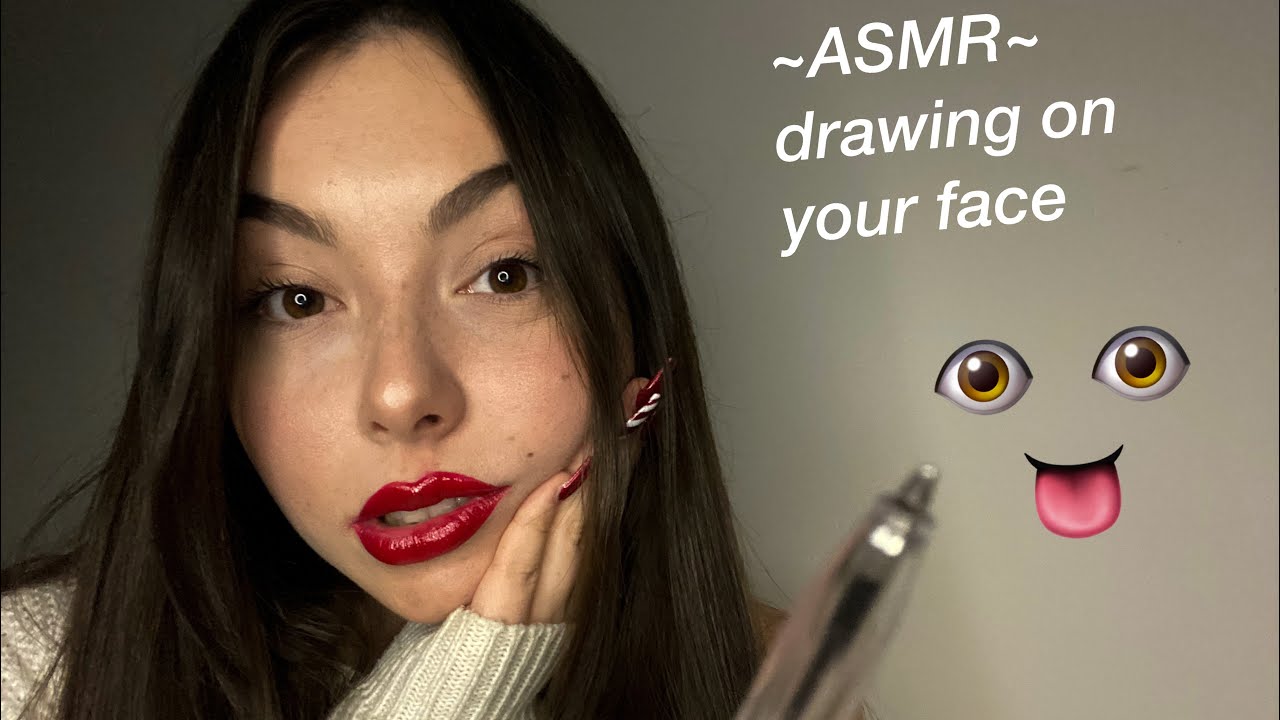 ASMR DRAWING ON YOUR FACE | INAUDIBLE WHISPERING 2 - YouTube