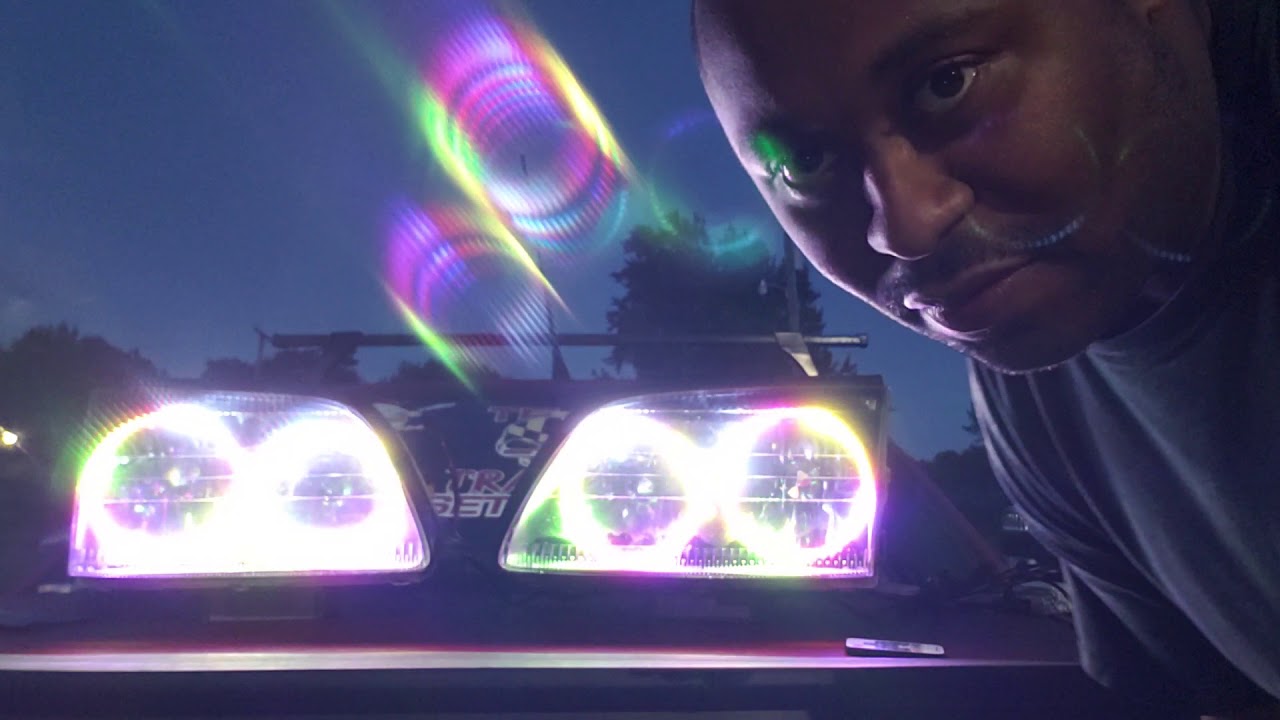 2000 Lexus LS400 Custom Colorchasing Halo Headlights - YouTube