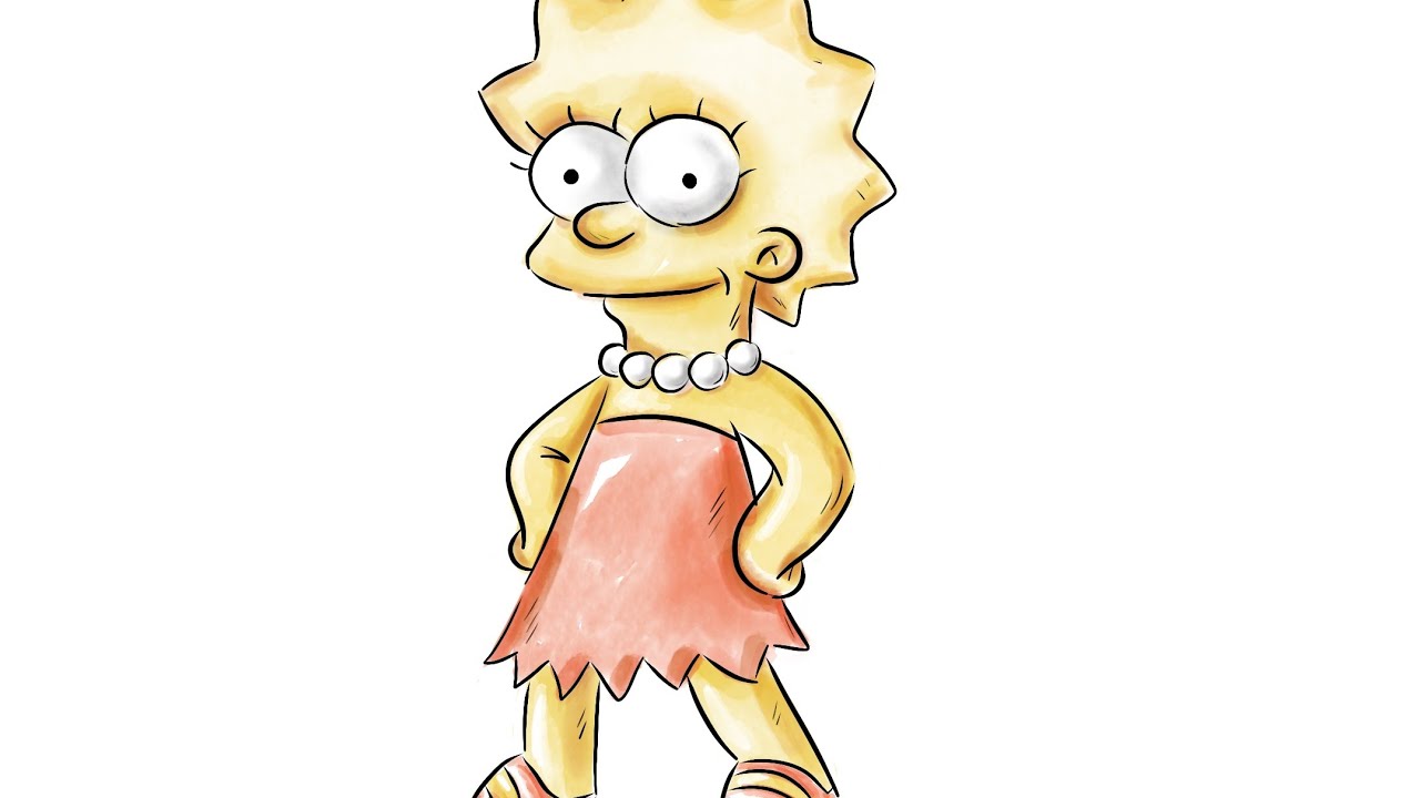 How To Draw Lisa Simpson Easy | Lisa Simpson Drawing Tutorial Step by ...