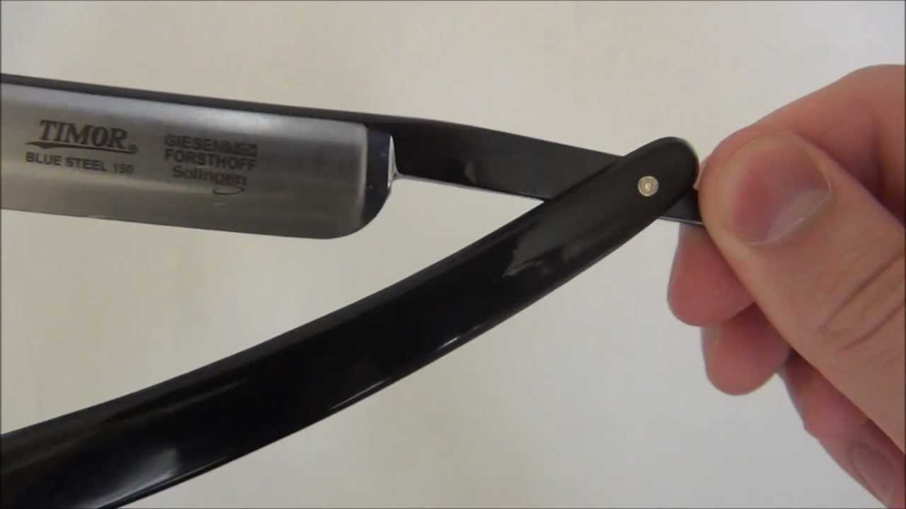 TIMOR "Blue Steel 150" 6/8 Straight Razor Carbon Steel. - YouTube