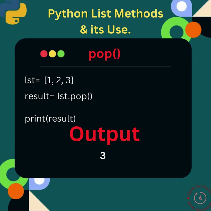 Exploring Python List Methods Pop Python Coding Interview Pythontutorial Youtube