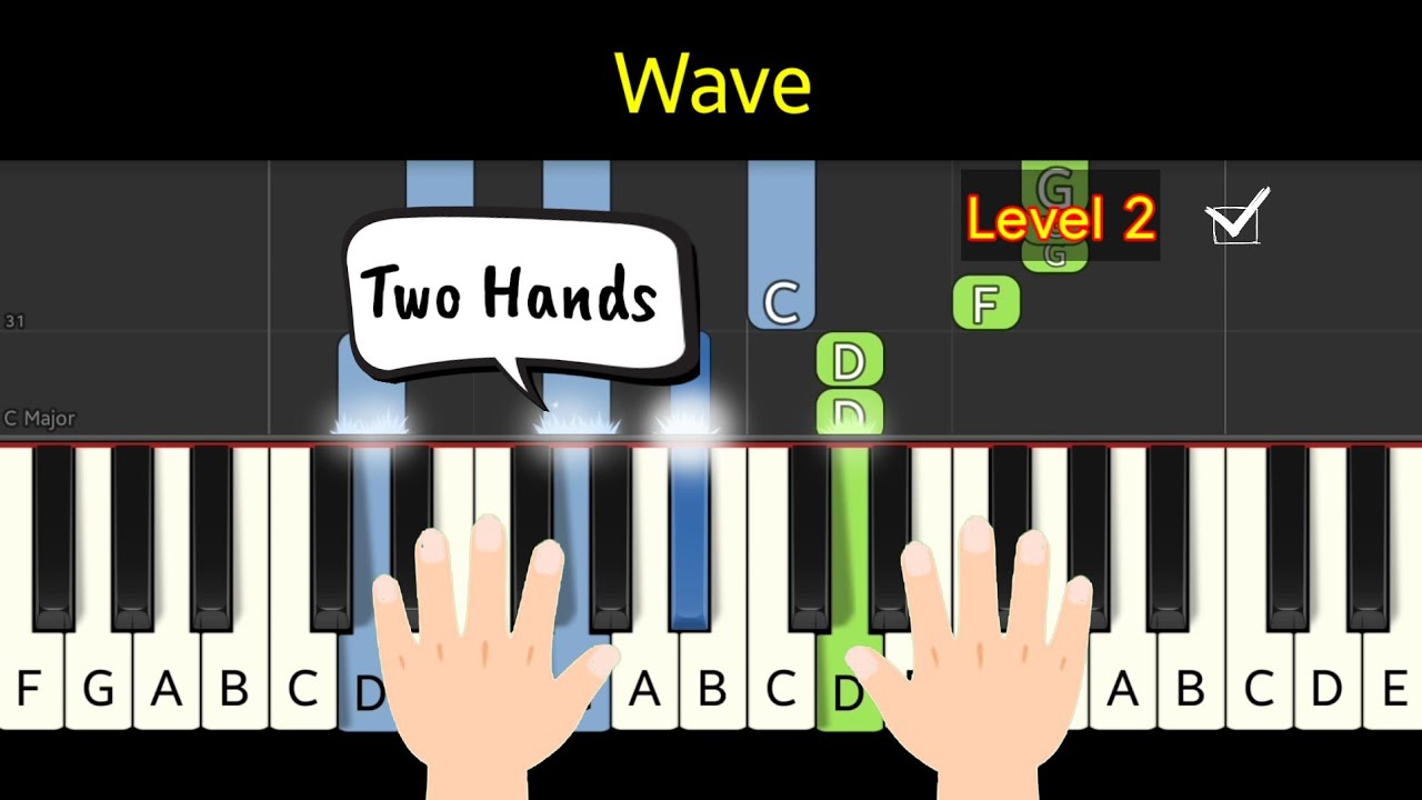 Wave | piano level 2 - two hands - YouTube