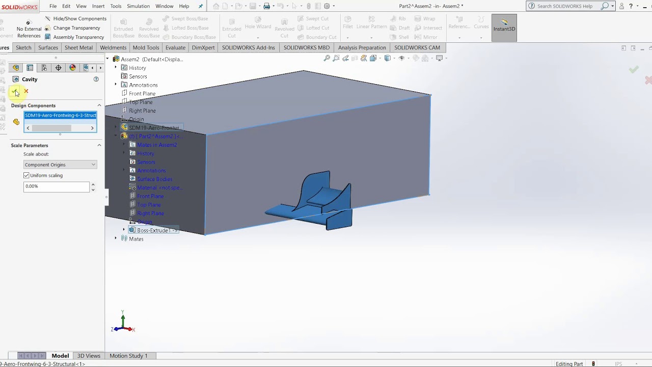 Cavity in SolidWorks for Star-CCM+ Importation Tutorial - YouTube