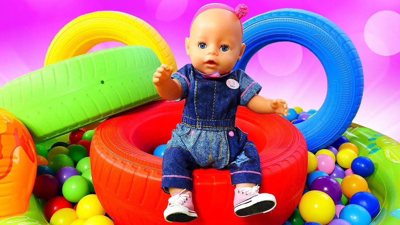 Baby Annabell doll & kids learn colors with toys. Baby learning videos ...