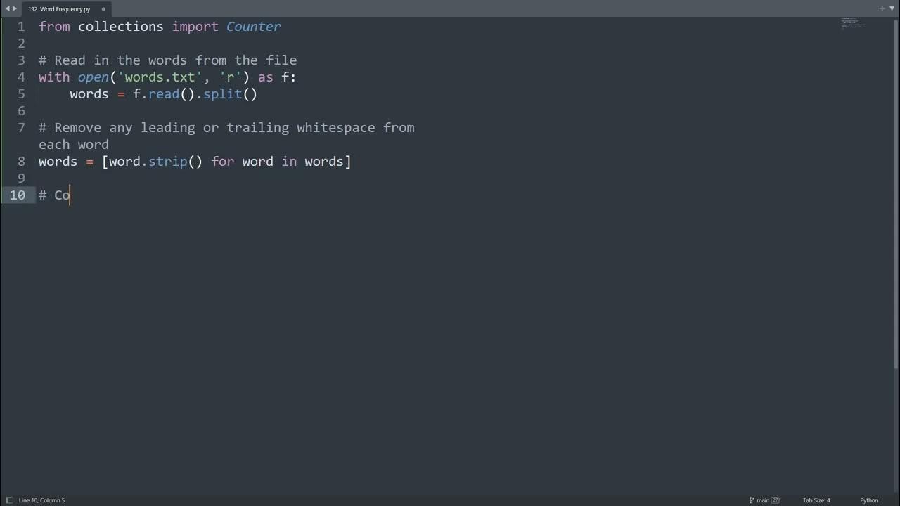 Leetcode 192. Word Frequency in Python | Python Leetcode | Python Coding Tutorial | Python Code ...