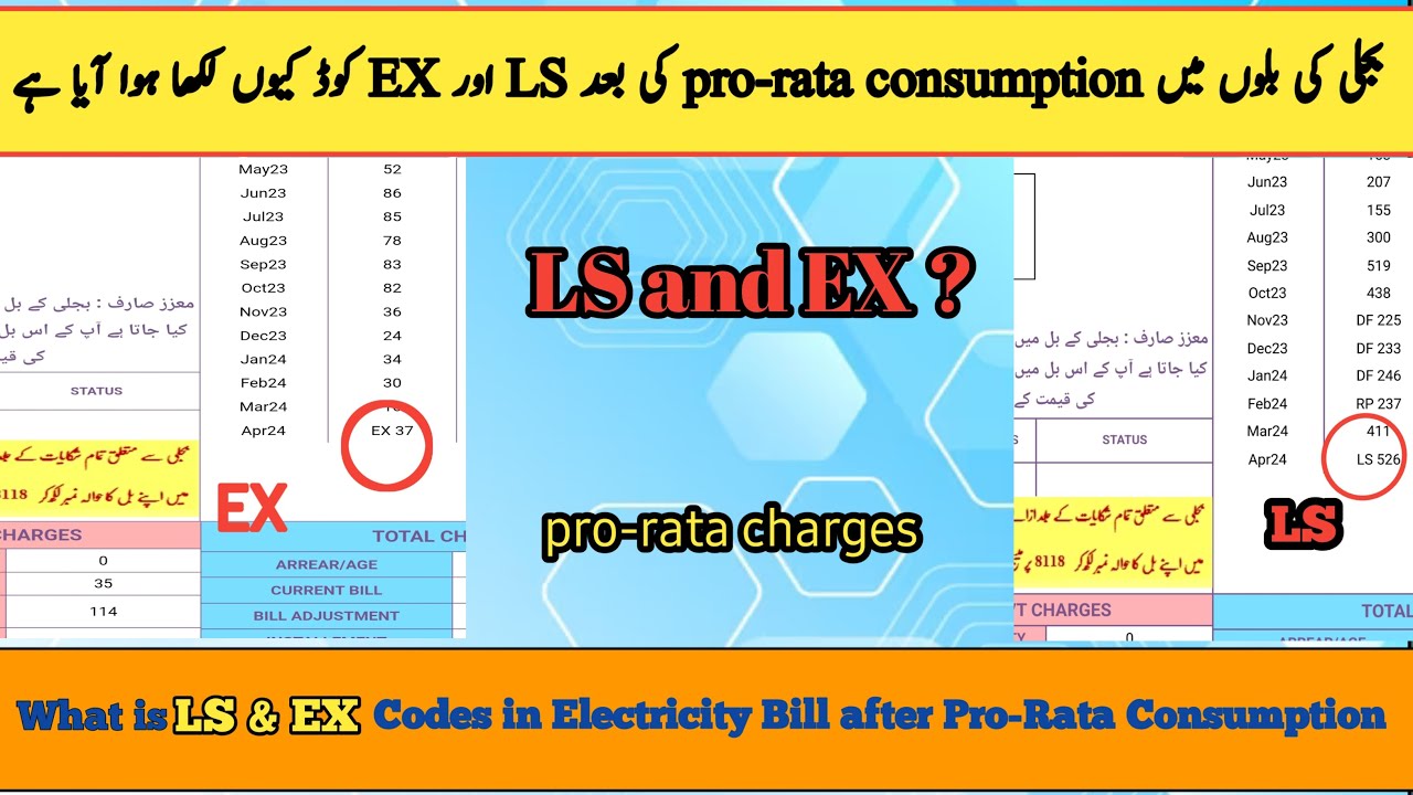 What are LS and EX codes in Electricity bills?/LS & EX code in pakistan ...
