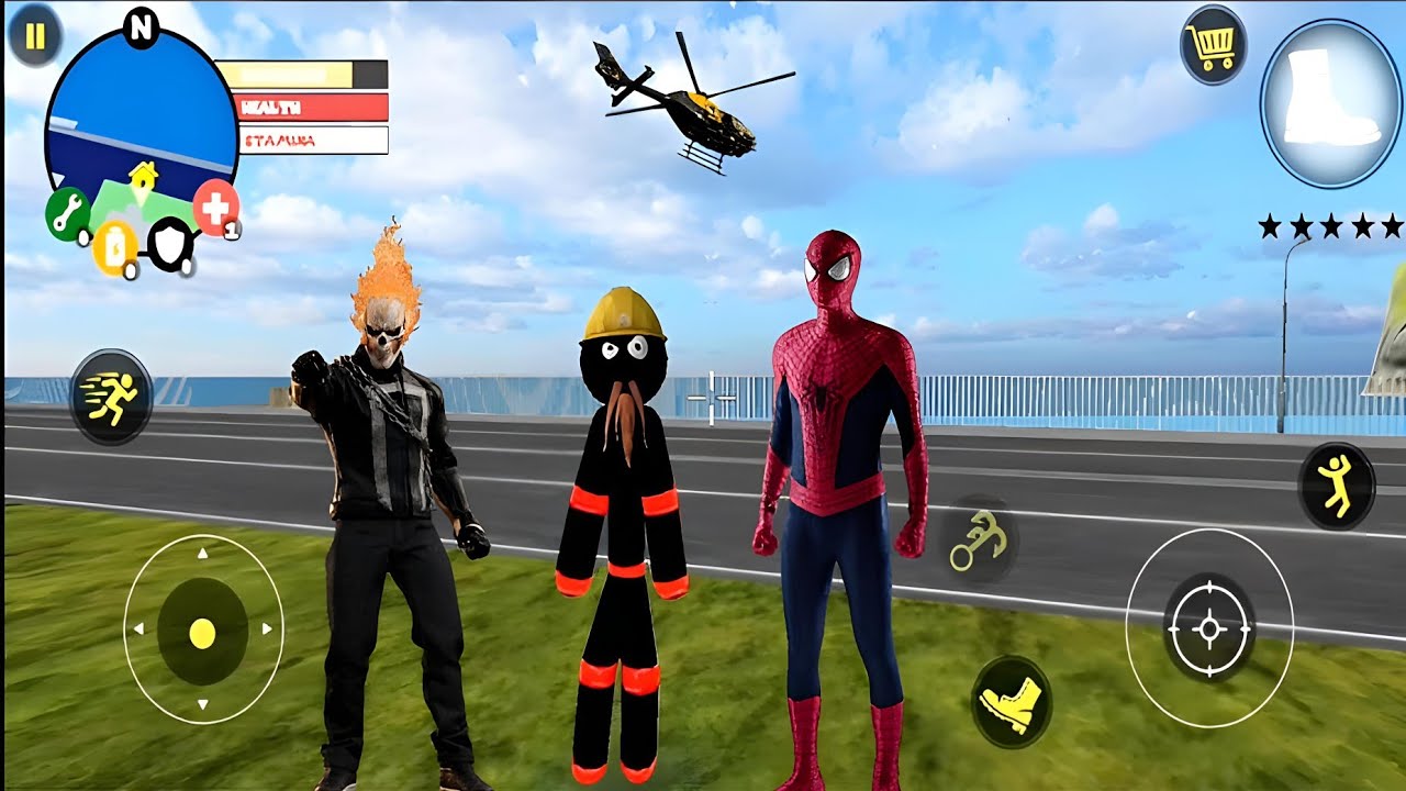 Stickman Rope Hero Game Rope hero Crime City Part#26 New Mission ...