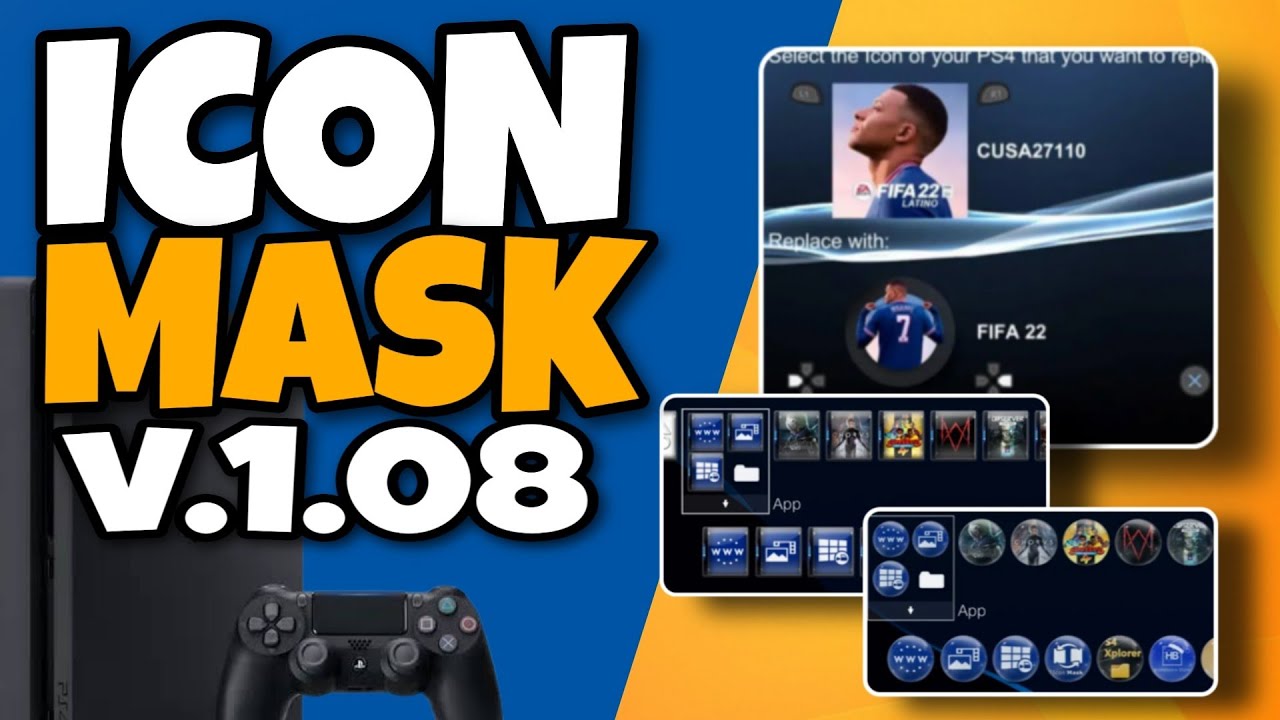 ️MUDANDO OS ÍCONES DO PS4 COM ICON MASK versão 1.08 - YouTube
