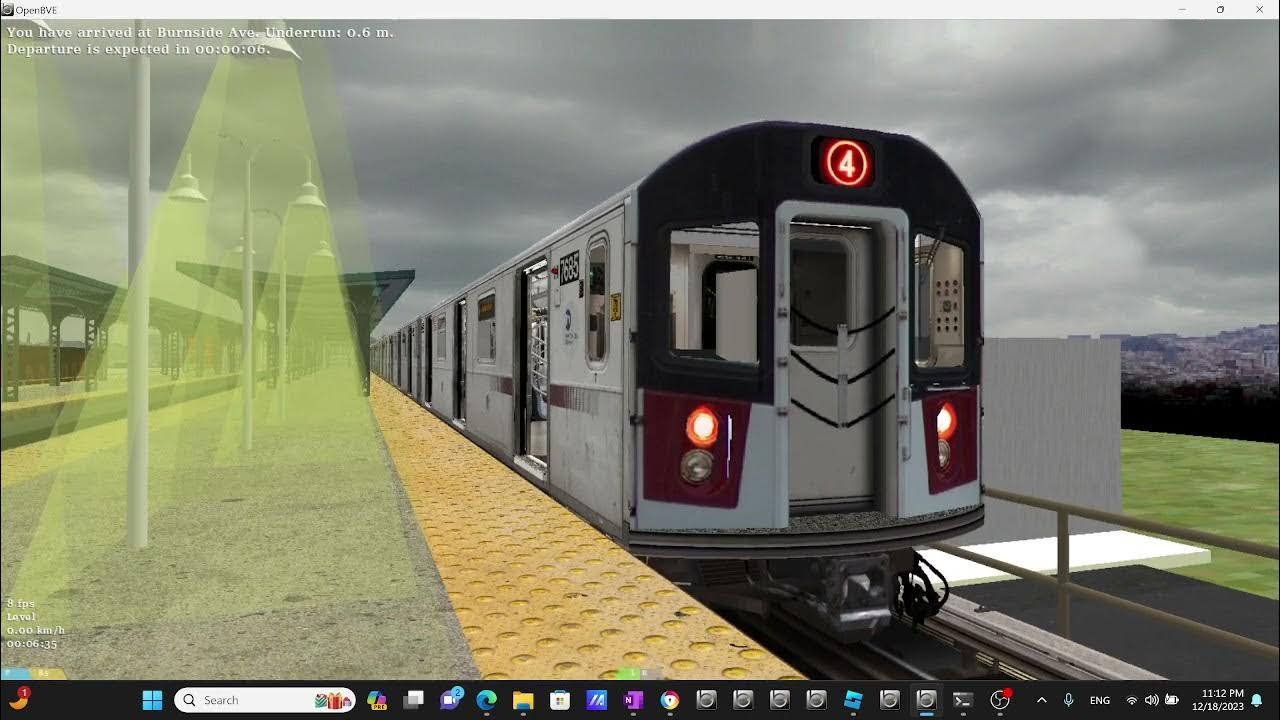 Openbve 2021 R142A 4 Train Arriving & Departing at Burnside Avenue - YouTube