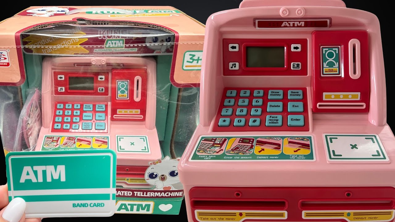 Pink Face Recognition ATM Machine Piggy Bank Gadget Toy Unboxing ...