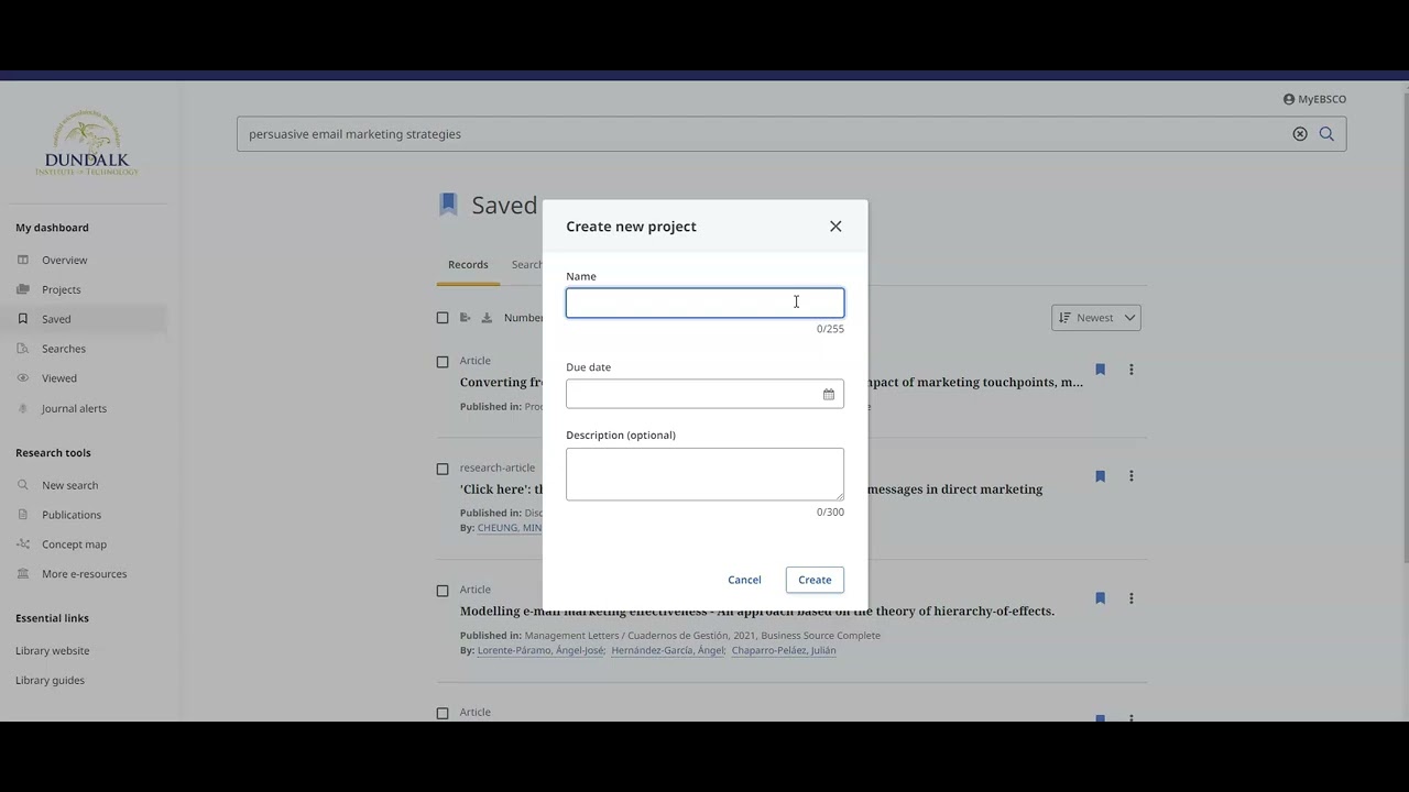 DkIT Library MultiSearch: My dashboard - YouTube