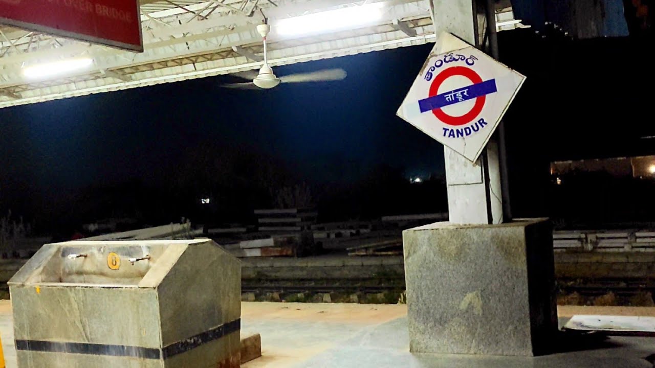 Tandur Railway Station in Night | Train Departure from Tandur Station ...