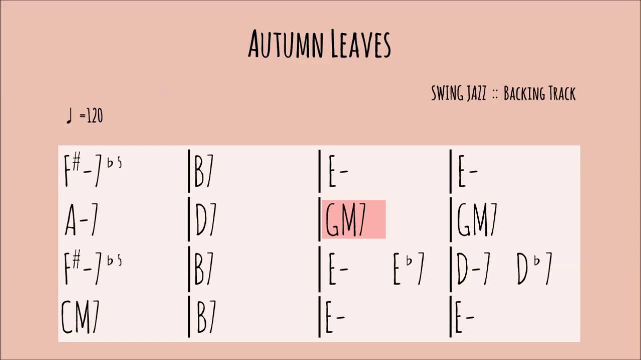 [Backing Track]Autumn Leaves - E minor (For Guitar)swing jazz - YouTube