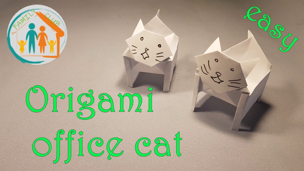 Origami office cat - YouTube