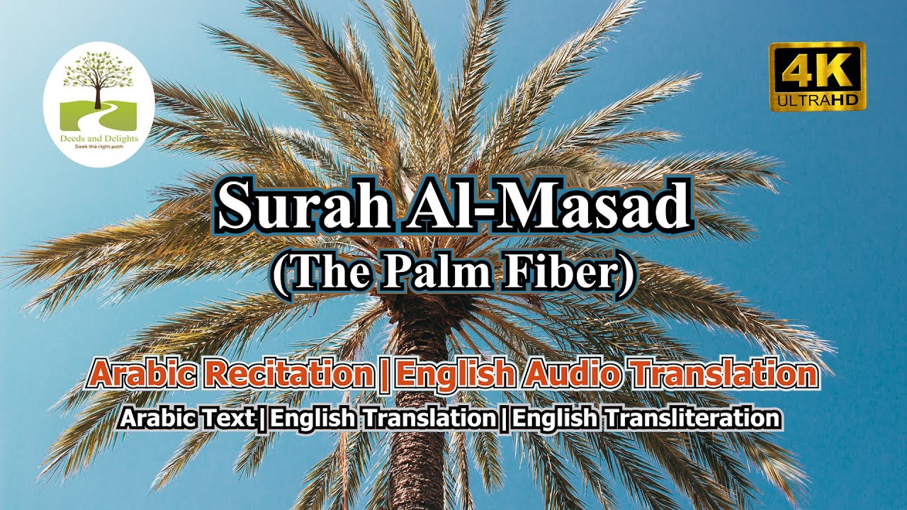 Surah Al-Masad (The Palm Fiber): Arabic, English Translation Audio ...