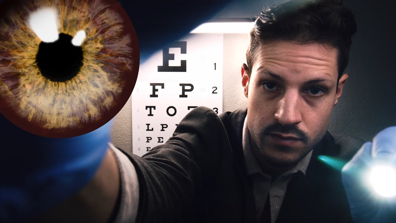 ASMR Eye Exam Lens 1 or 2?? Light Triggers Soft Spoken Role play Test ...