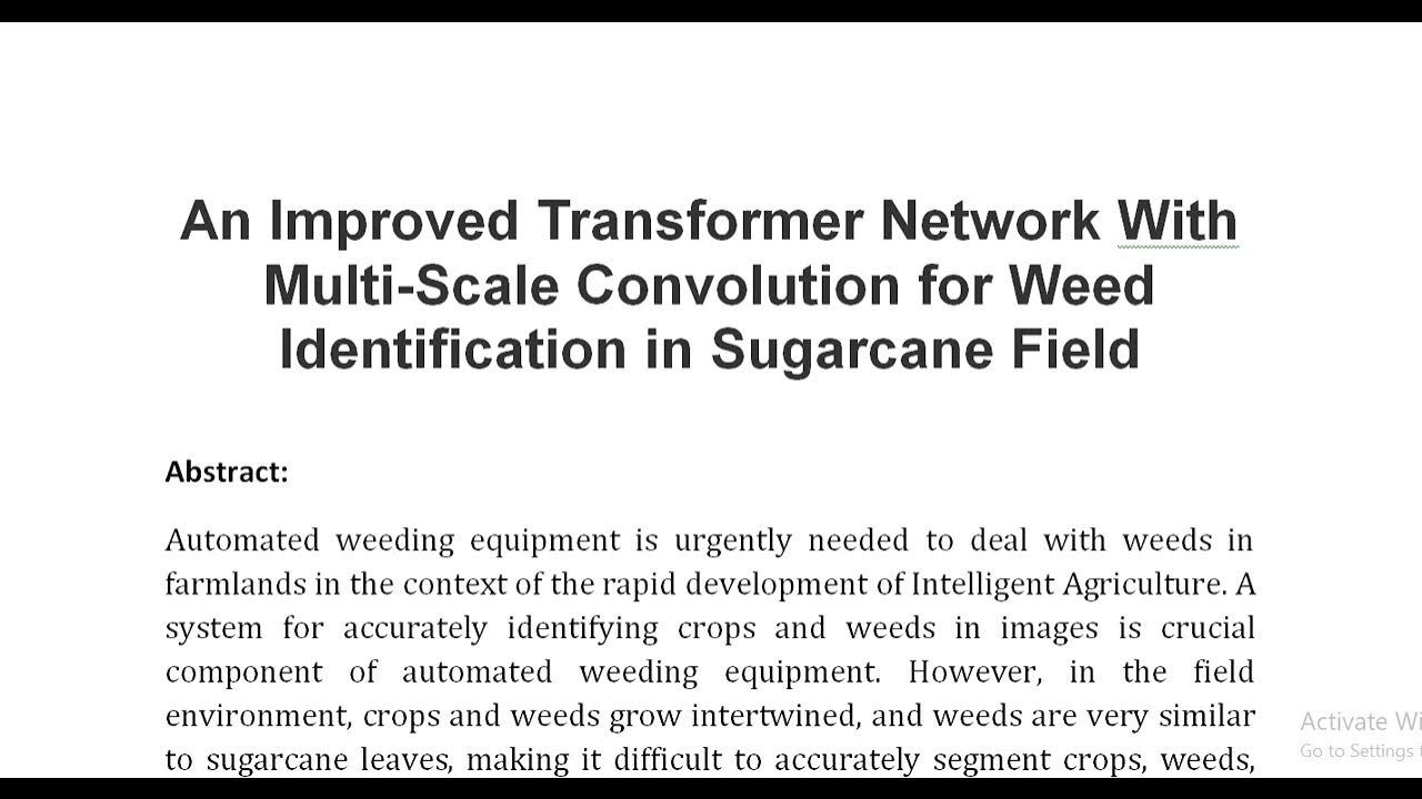 An Improved Transformer Network With Multi Scale Convolution for Weed Identification in ...