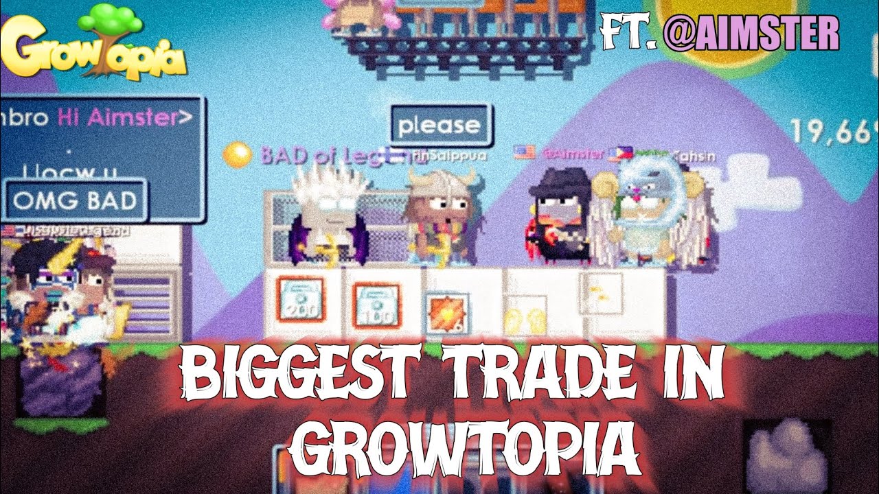 BIGGEST TRADE IN GROWTOPIA FT @AIMSTER | GROWTOPIA - YouTube