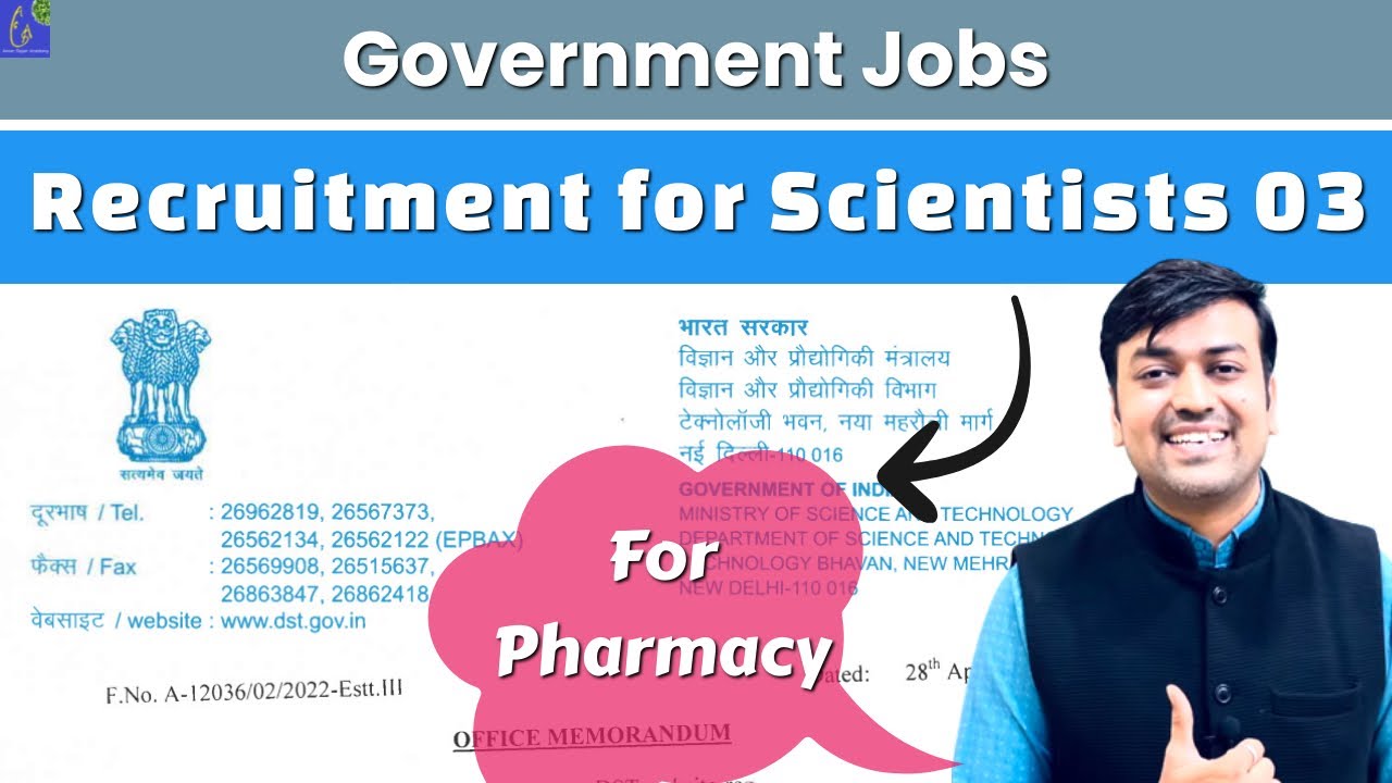 Pharma Recruitment for Scientists (03 posts) || Job for Pharmacist at ...