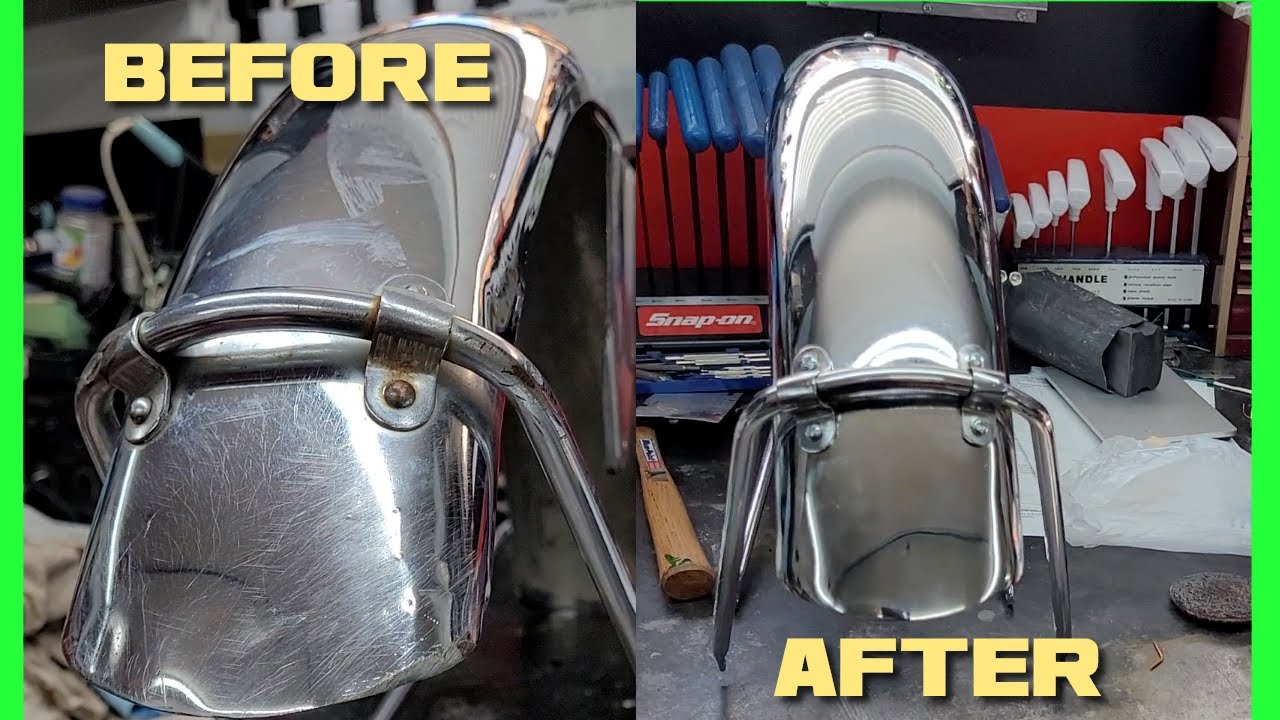 HOW TO REPAIR CHROME on your motorcycle! Repair it at home, don't send ...