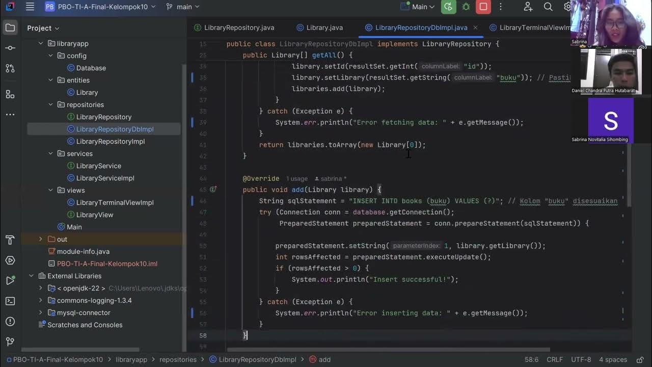 Final Project Library System Matkul Pemrograman Berorientasi Object ...