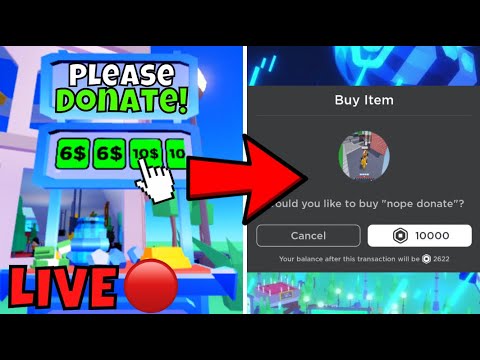 (LIVE 🔴) DONATING ROBUX TO FANS ON PLS DONATE NUKE & SMITE TEST X ...