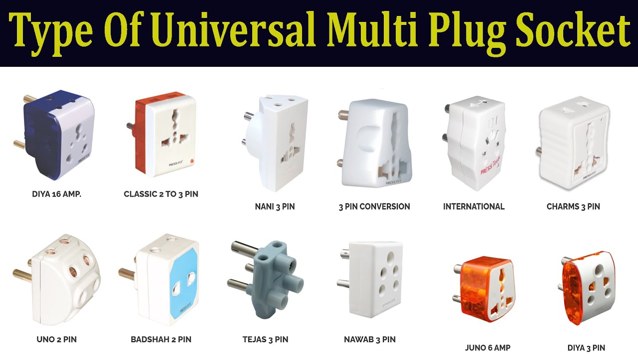 Type Of Universal Multi plug Socket - Travel Adapter || Verma ...