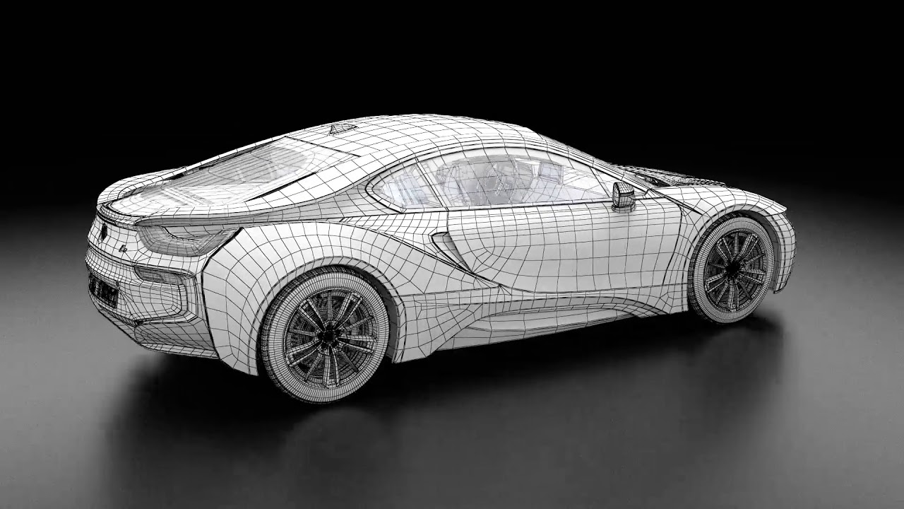 BMW i8 Wireframe Turntable - YouTube