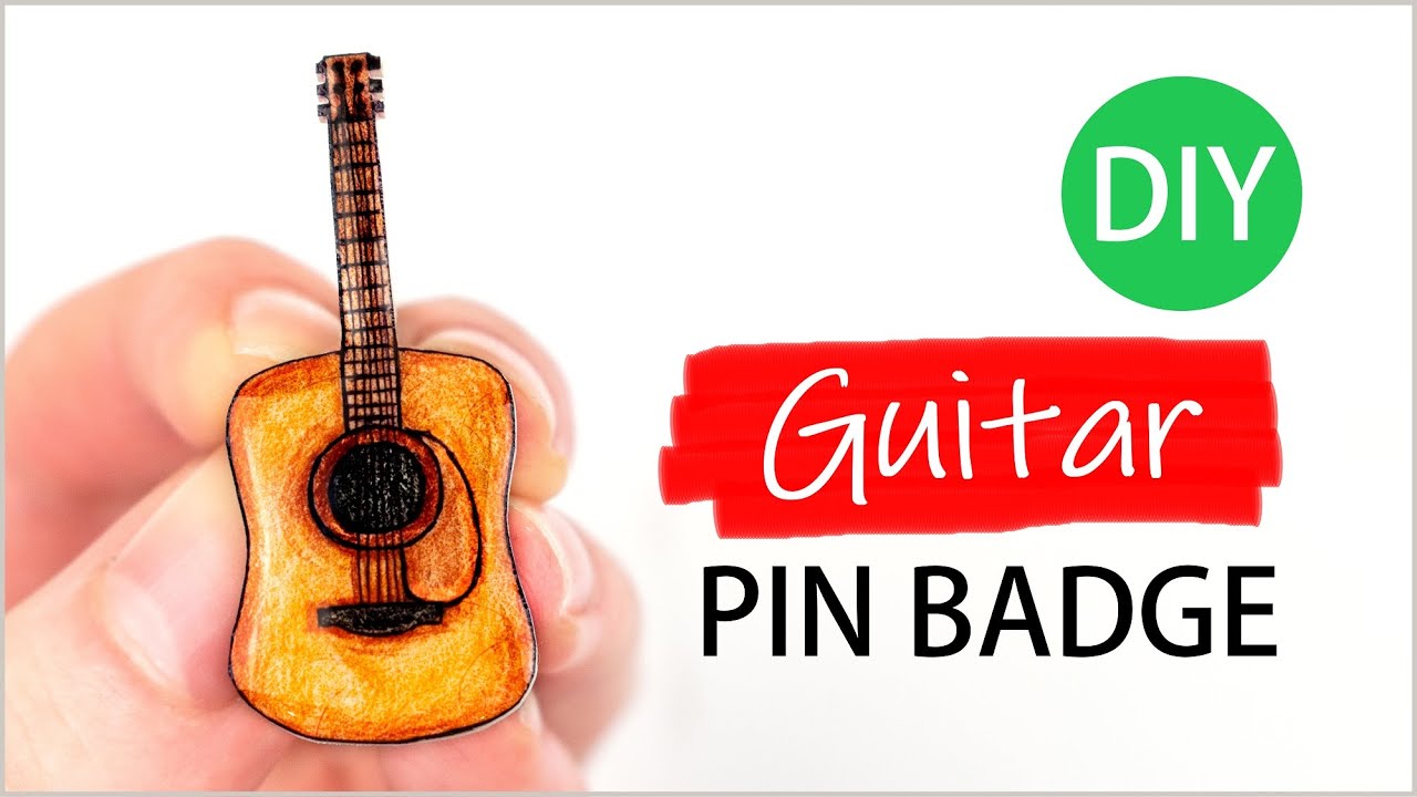 DIY Guitar Pin Badge | How To Make A Miniature Guitar Badge - YouTube