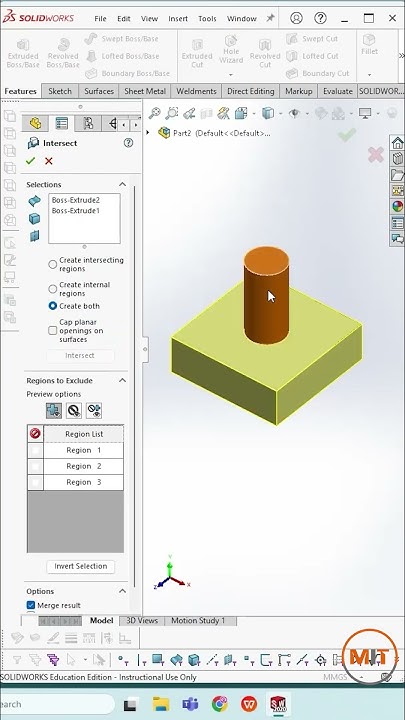 SolidWorks Intersect Feature Explained in 60 Seconds! - YouTube
