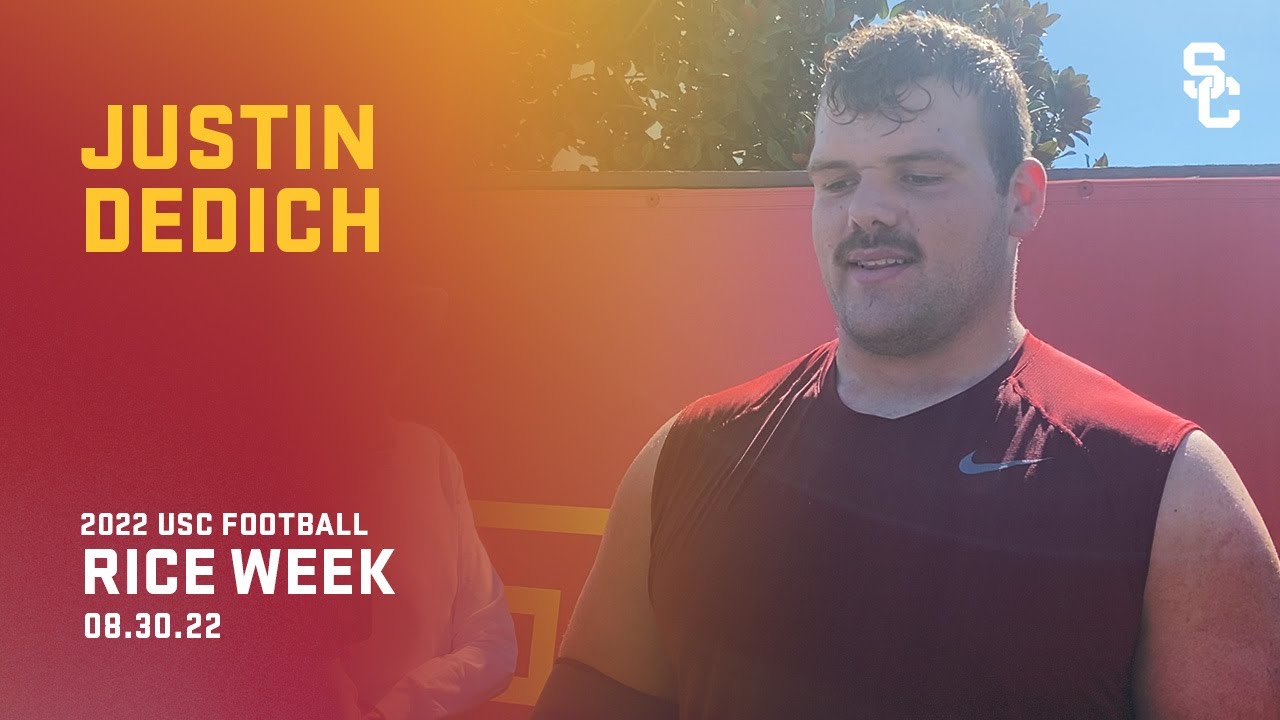 OL Justin Dedich on being named USC team captain, OL's mentality ahead ...