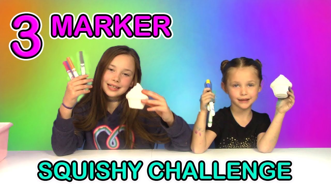 3 Marker Squishy Challenge The Sassy Kids - YouTube