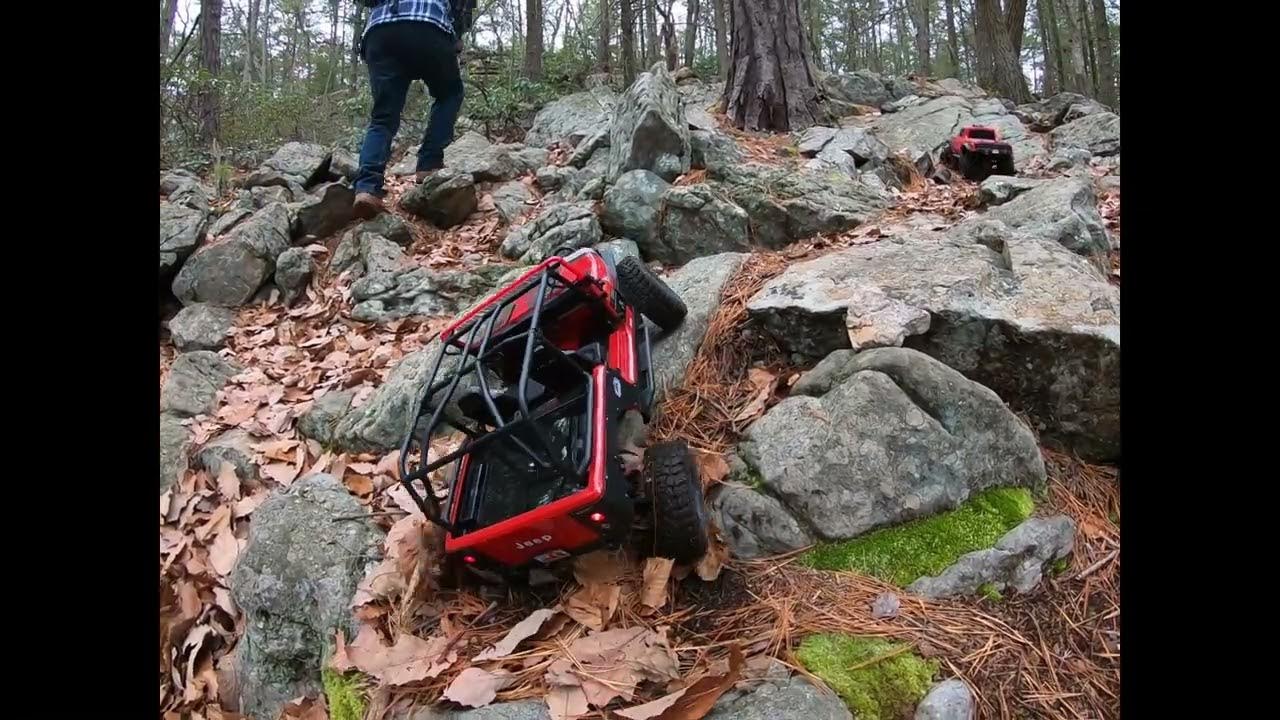 Axial Scx10 3 Jeep CJ7 at Rocky Gap. It's better than a TRX4. - YouTube